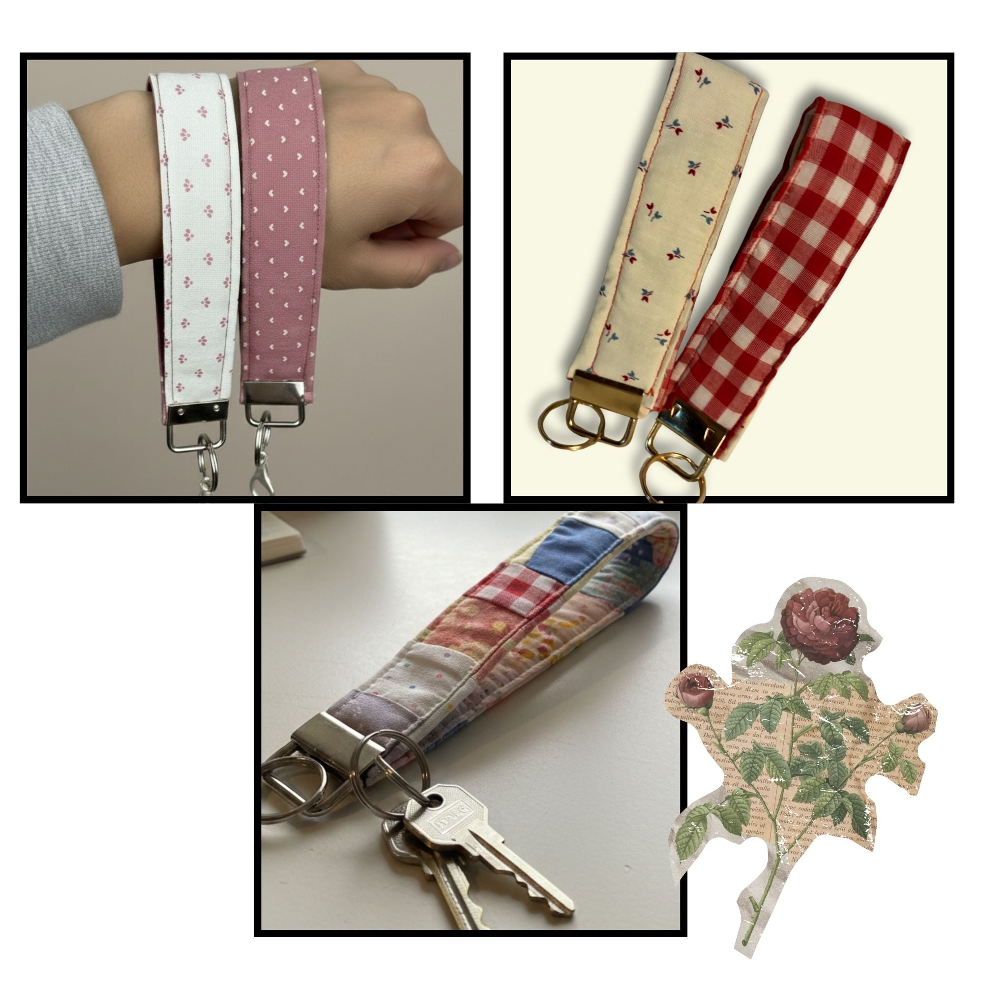 Discover Durable Quilted Fabric Wristlets Chapstick Holder Keychain ...